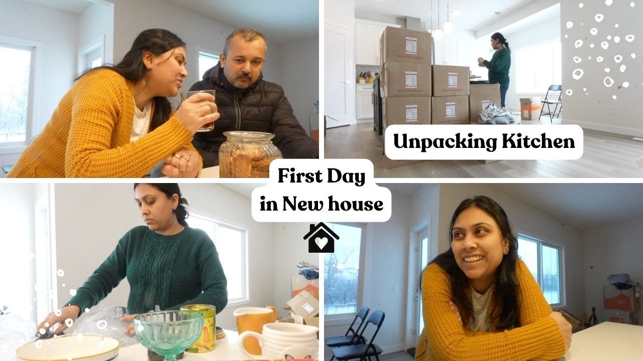 First Day in New House - Unpacking Kitchen - Edmonton vlog - YouTube