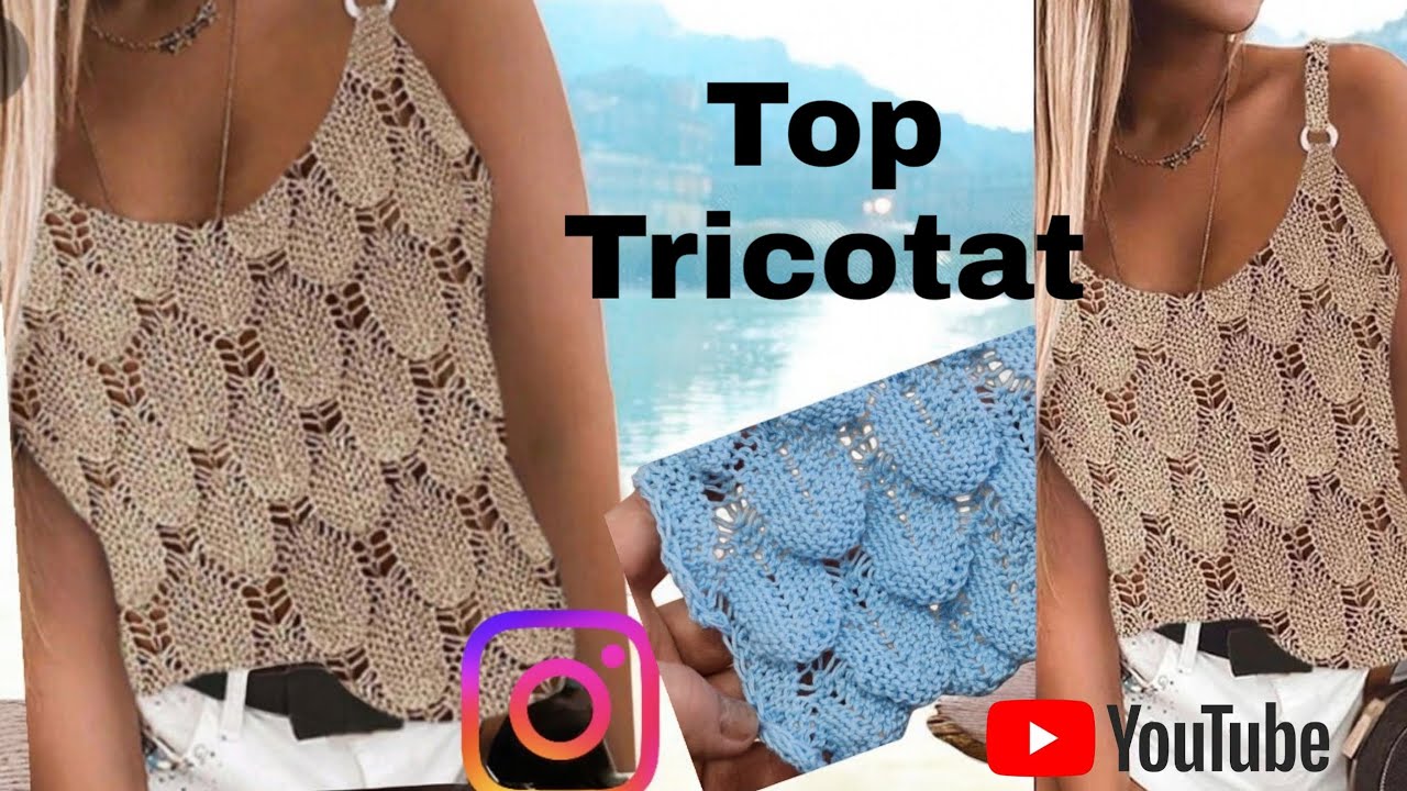 Model tricotat scoici – Perfect pentru topuri și bluze /Shell Knit Pattern – Perfect for Tops ...