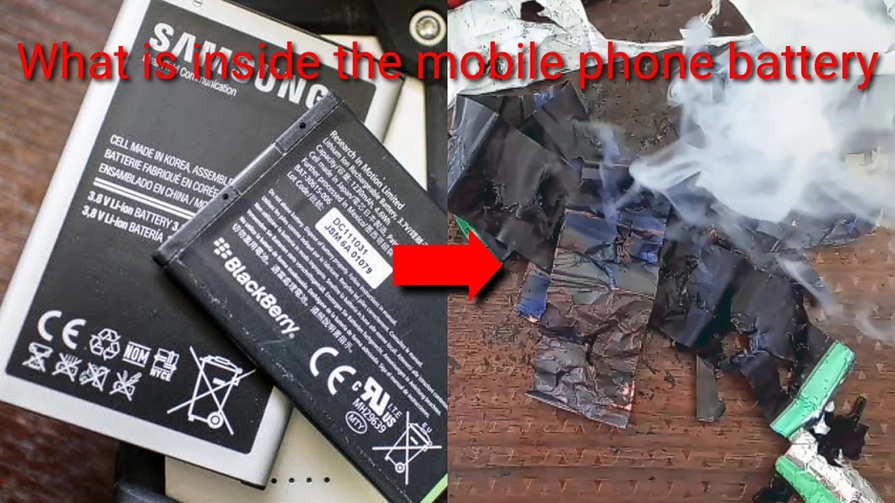 What is inside the mobile phone battery | U Tube | Experiments 2020 ...