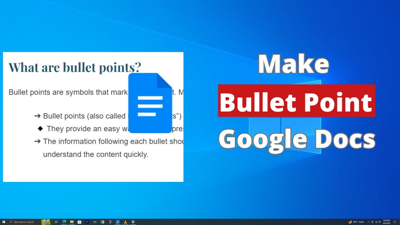 How to Make a Bullet Point in Google Docs - YouTube