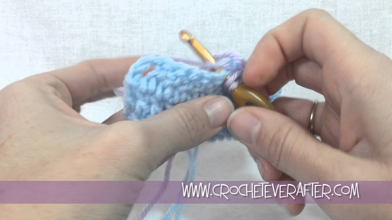 How To Change Color In Double Crochet - YouTube