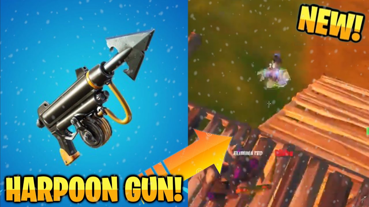 Fortnite - *NEW* HARPOON GUN GAMEPLAY! (75 Damage, Fishing...) - YouTube