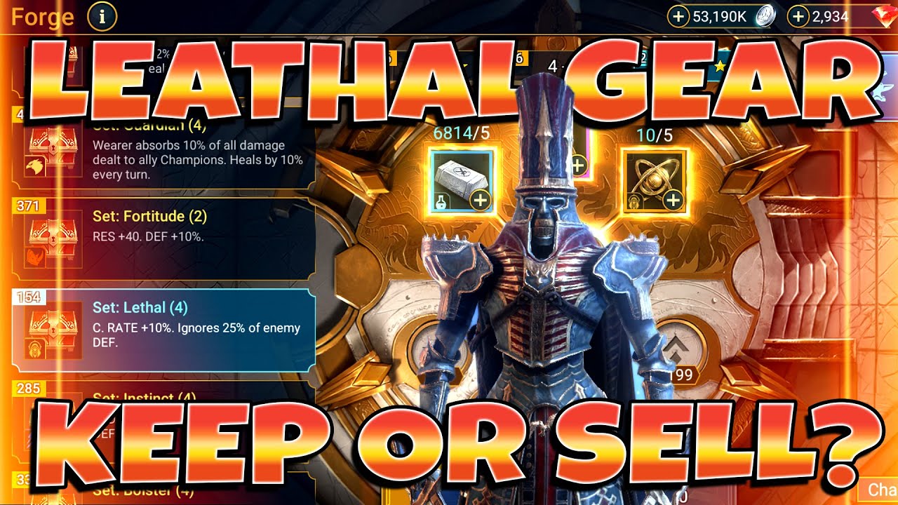 To Sell or Keep? Making the Right Decision Lethal Gear in Raid Shadow Legends - YouTube