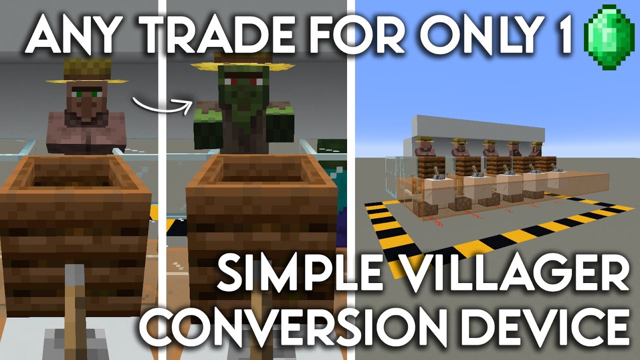 SIMPLE Villager Conversion Device - Villager Trades at Only 1 Emerald ...