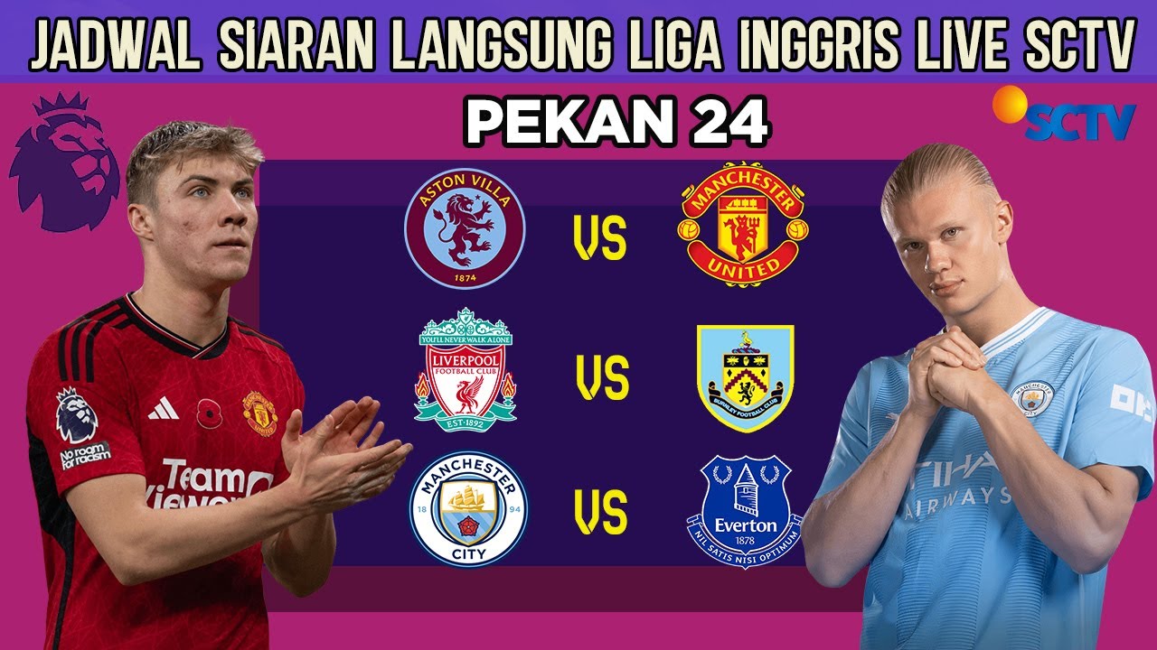 Jadwal Siaran Langsung Liga Inggris Pekan 24 MALAM INI - MANCHESTER ...