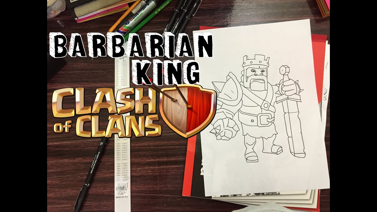 How to draw Barbarian King from Clash of Clans - YouTube