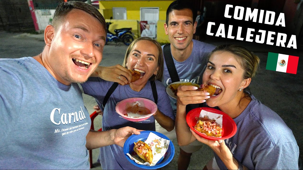 EXTRANJEROS PROBANDO COMIDA CALLEJERA MEXICANA POR PRIMERA VEZ 🇲🇽 - YouTube