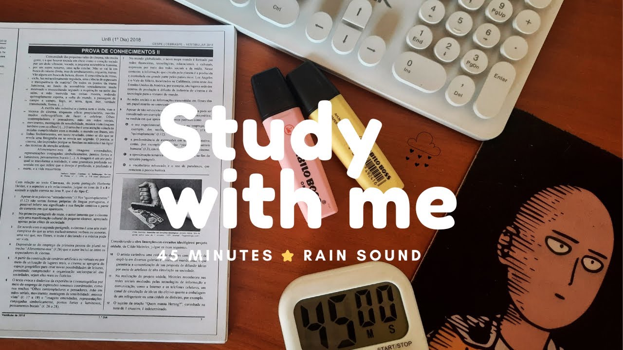 STUDY WITH ME: 45 minutes study session that plays gentle rain on ...