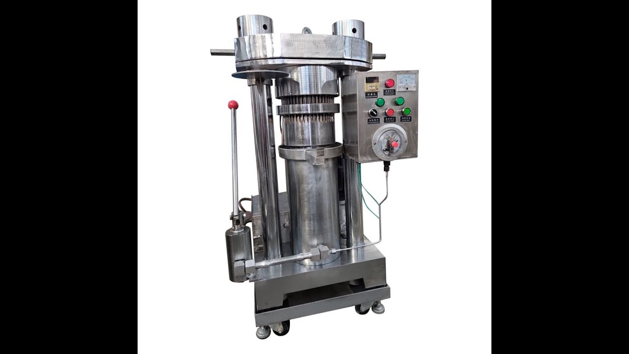 Hydraulic oil press machine cold press - YouTube