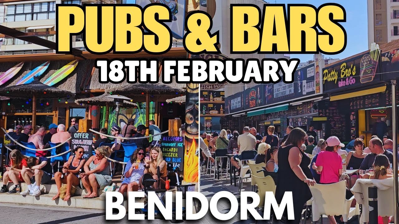 Benidorm - FULL Pubs, Bars & Terraces!┃Unlce Ped's, Tiki Beach & More ...