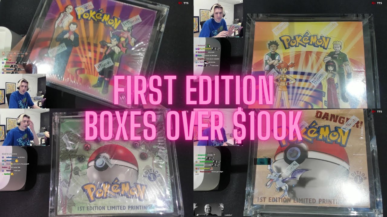 xQc is Unboxing 4 First Edition Pokémon Card Boxes Worth Over $100K ...