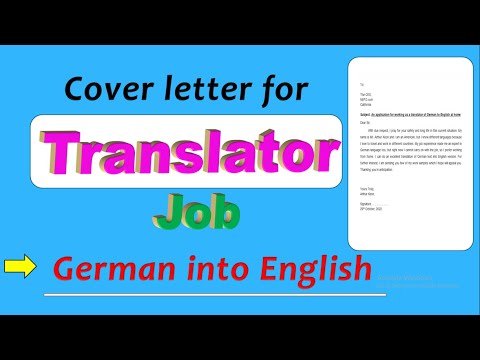 Cover letter for Language Translator Job | German to English Translator ...