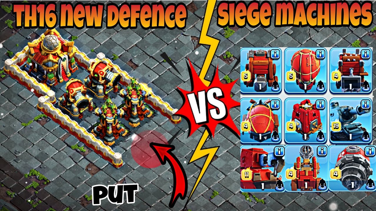 coc th16 new defence vs siege machines #coc #cocgameplay #viral # ...