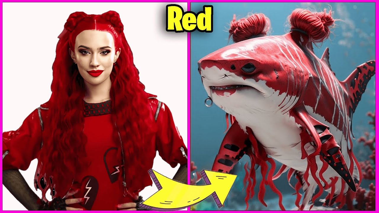 DESCENDANTS THE RISE OF RED CHARACTERS AS SHARK - YouTube