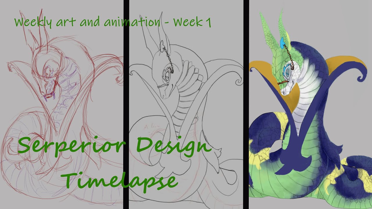 Pokemon Serperior Character Design - Weekly Art/Animation Challenge ...