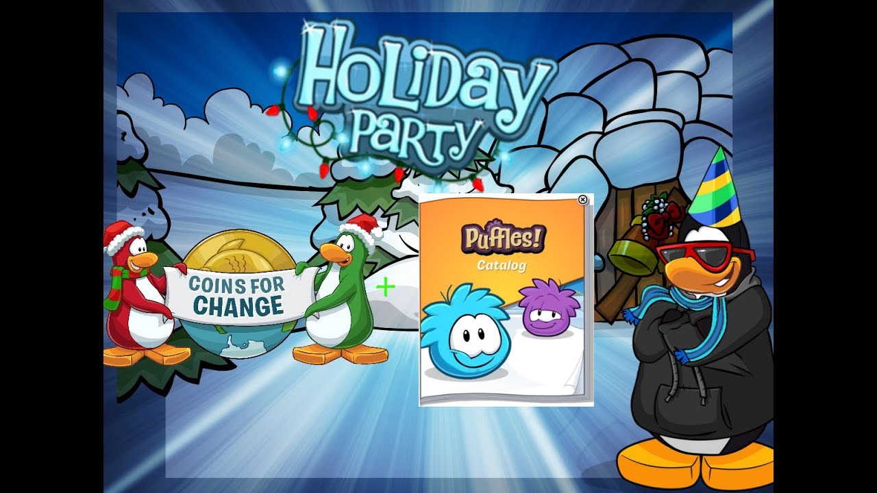 Club Penguin-2013 Holiday Pin+ Puffle Catalog Update - YouTube
