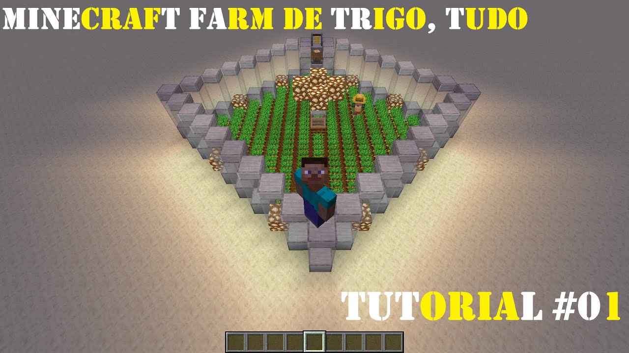 MINECRAFT - TUTORIAL FARM DE TRIGO , TUDO - tutorial #01 - YouTube