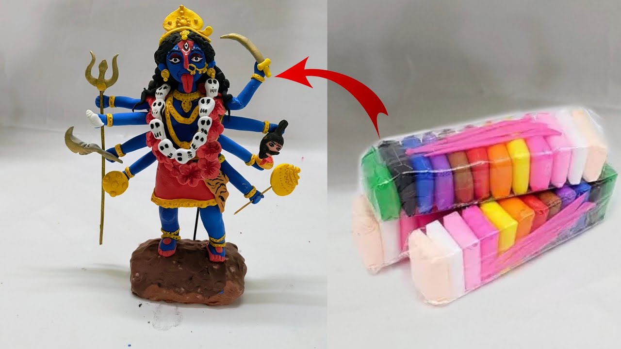 Very easy Mahakali making with clay / step by step #diy #clayart ...