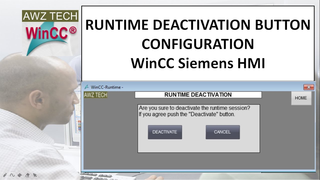 RUNTIME DEACTIVATION BUTTON CONFIGURATION WinCC Siemens HMI - YouTube