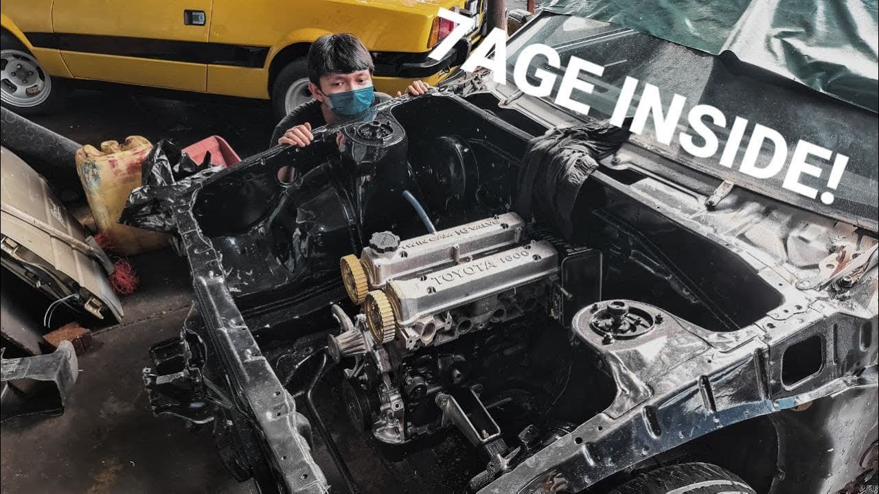 AE86 7AGE Restoration 8 : 7AGE FINALLY INSIDE! - YouTube