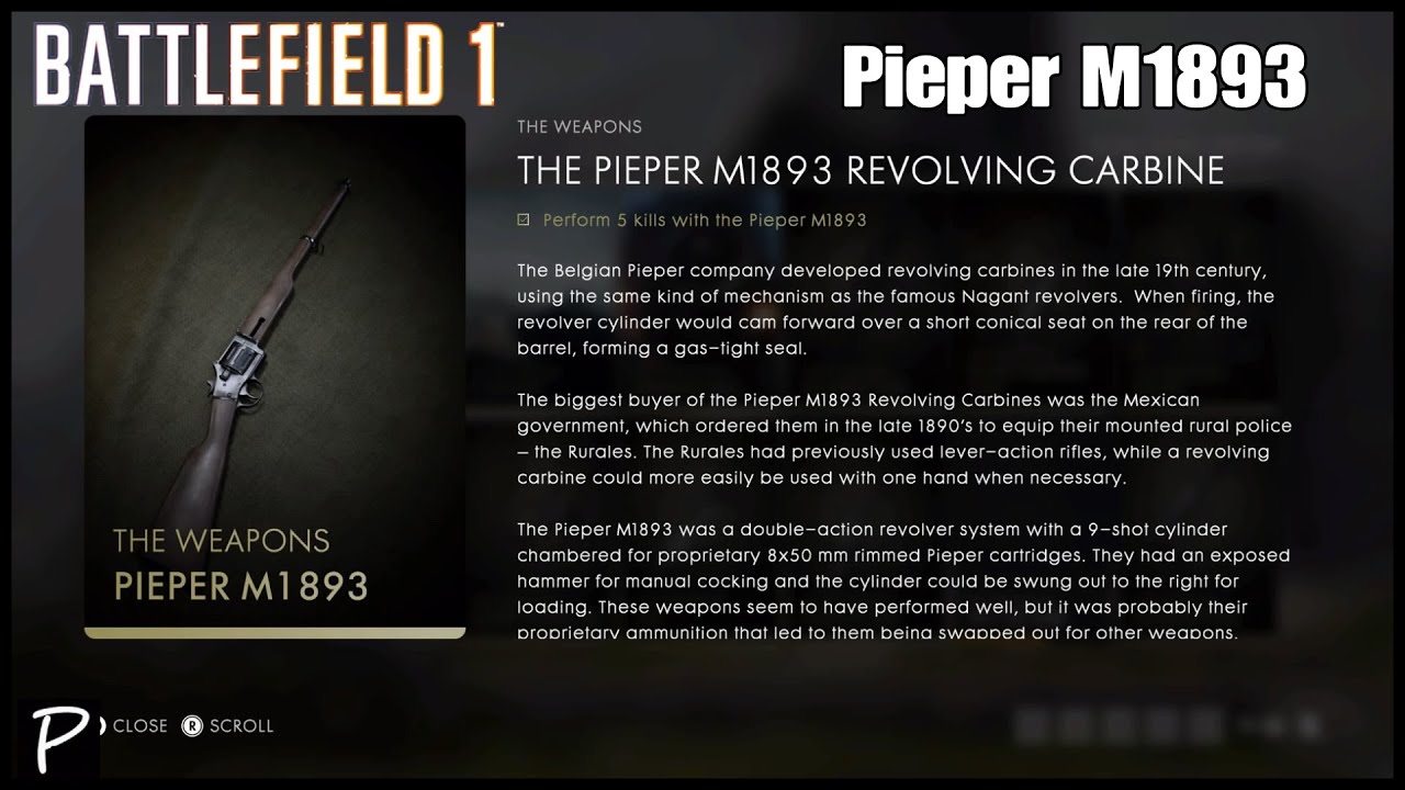Battlefield 1: Pieper M1893 - YouTube