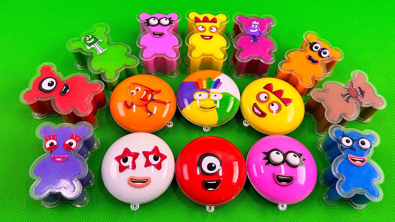 Finding Numberblocks in Bear Shapes, Cake with Rainbow CLAY Coloring ...