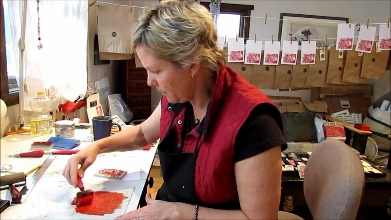 LINDA COTE - Printmaking Ornaments - YouTube