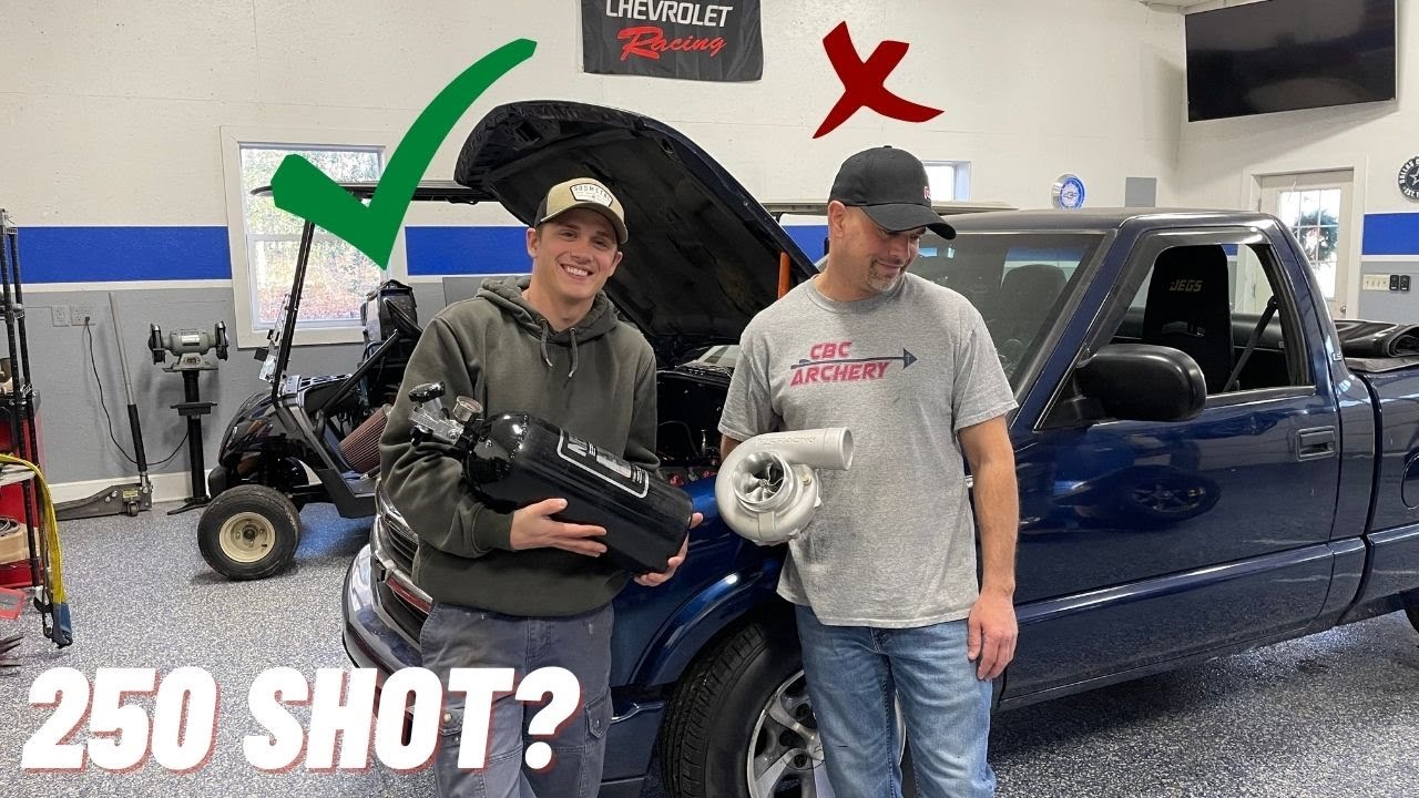 Budget Ls swapped S10 Nitrous install - YouTube