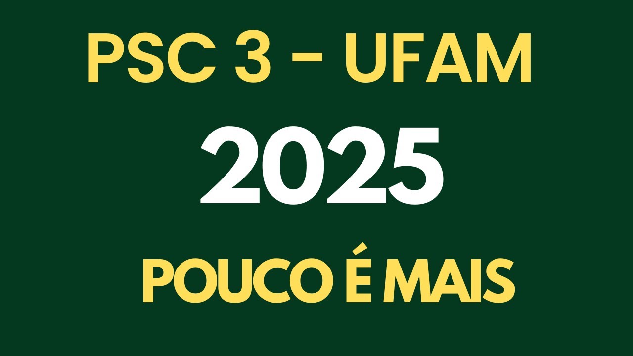 PSC 3 - 2025 (O POUCO COM CIÊNCIA DE DADOS, É MUITO) - YouTube