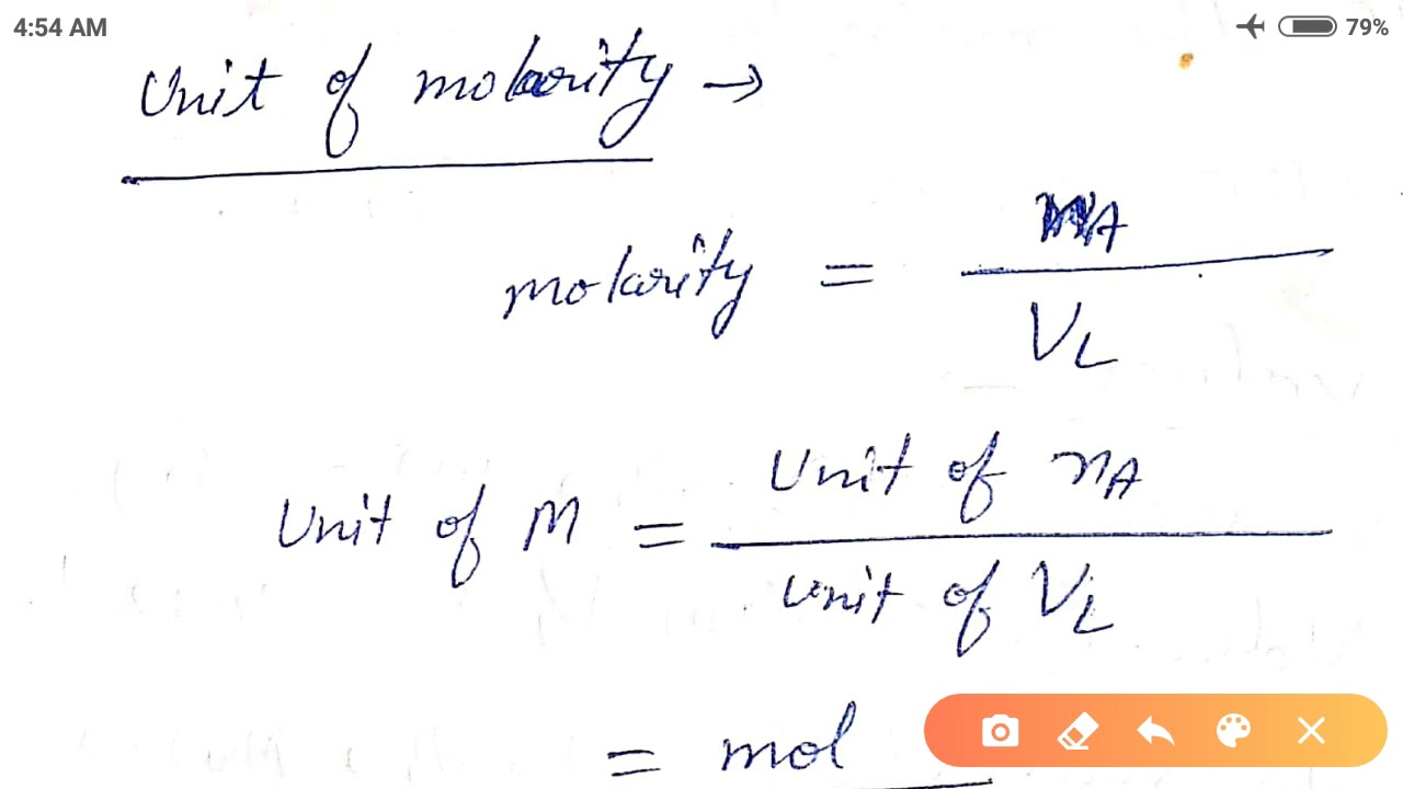 Unit of molarity - YouTube
