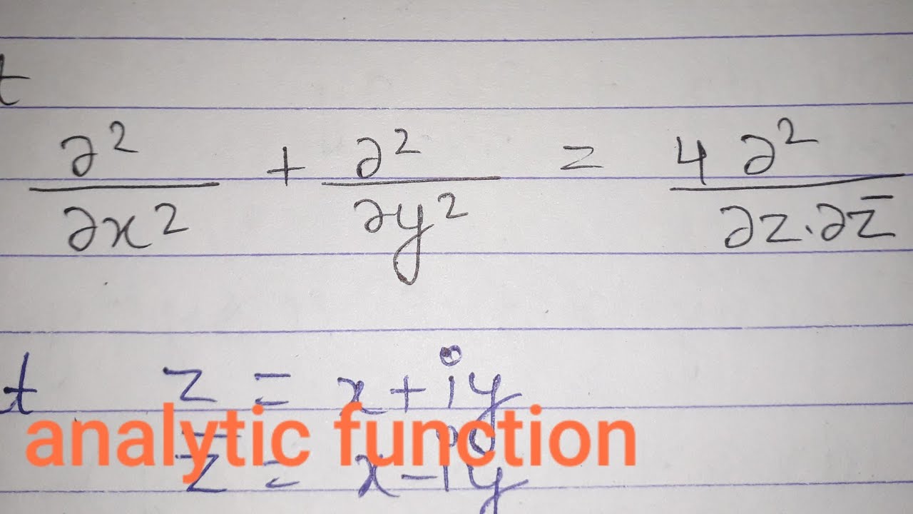 Del2/x^2 + del/y^2 = 4del2/delzdelzbar ( bsc 3rd year mathematics ...