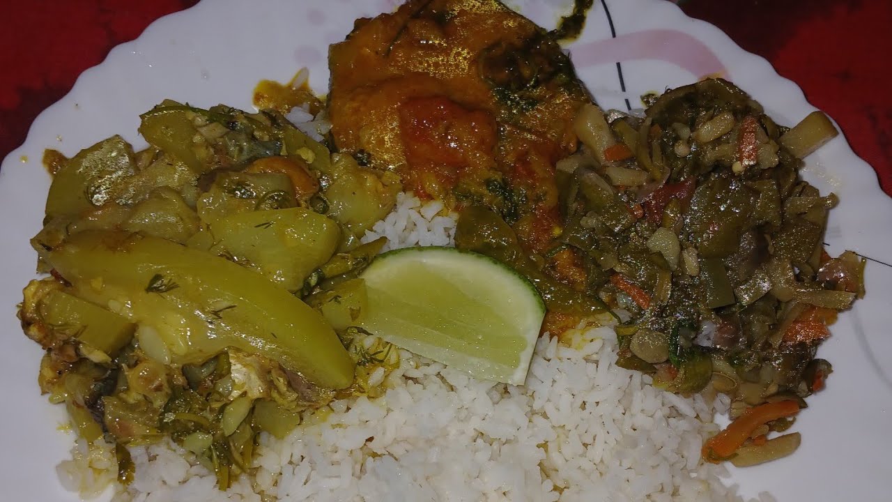 Dinner with Rice, Lau, Vegetable Vaji & Fish Curry ||Eating Show || It ...
