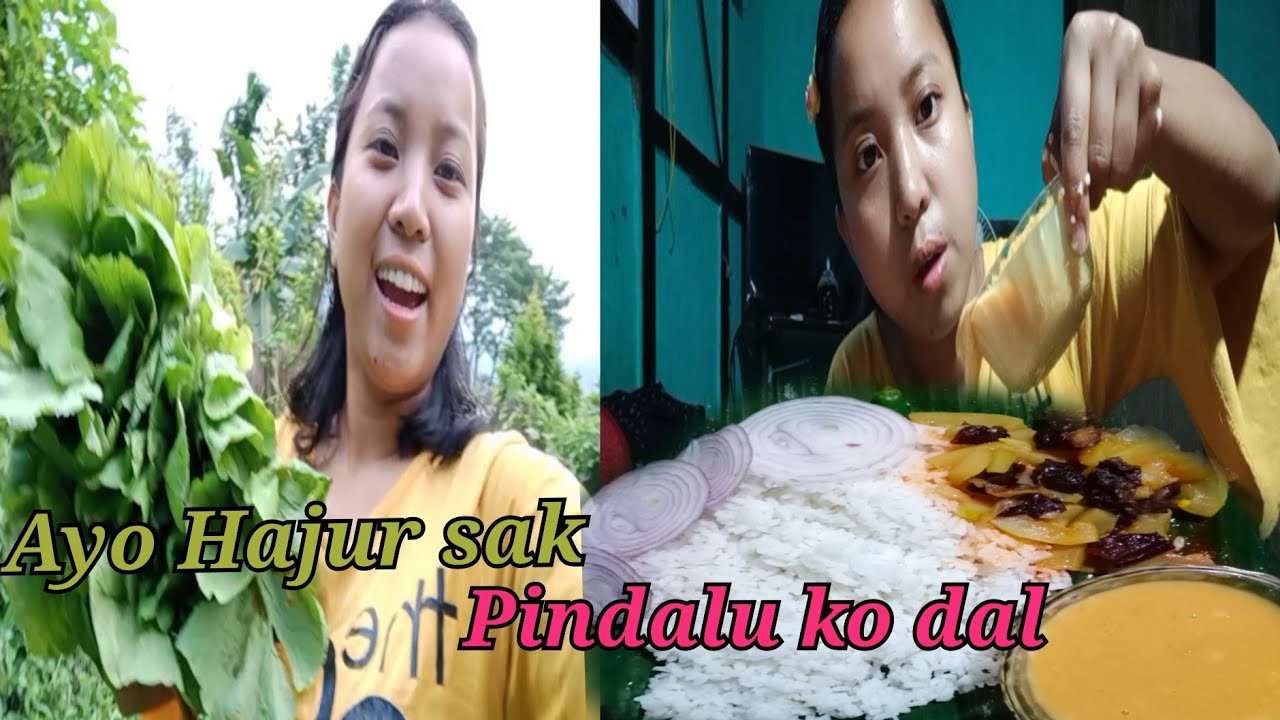 1Angloo Sak tepai vyo💚/Nepali khana Langsa+Pindalu ko Dall😋🥰/Mukbang ...