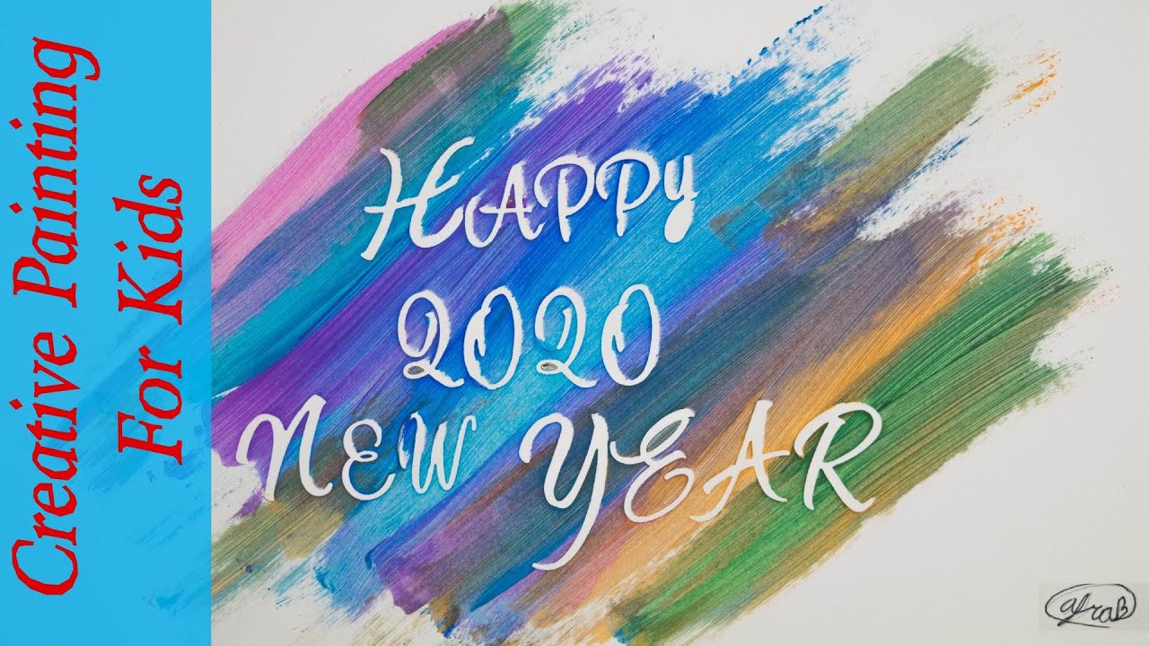 Creative Artwork "Happy New Year" painting idea - YouTube
