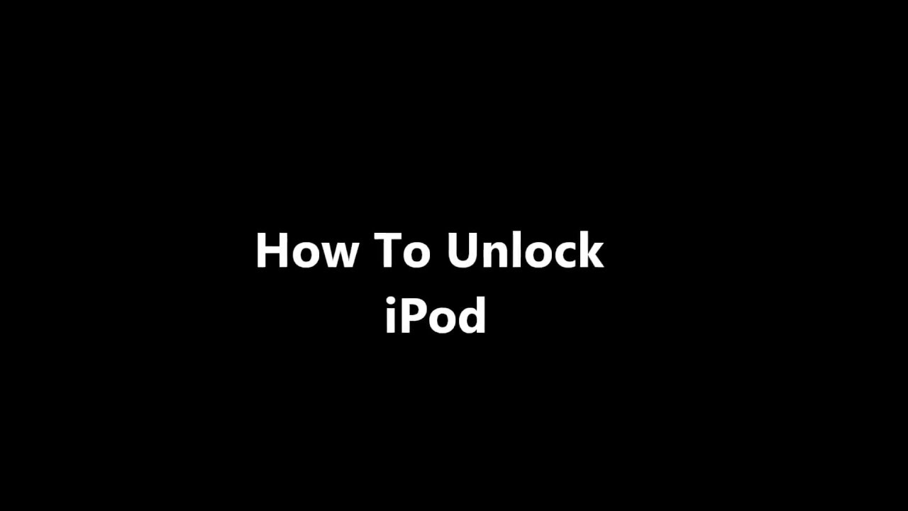 How To Unlock iPod Screen Lock - YouTube