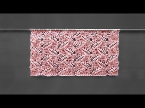 Durchbrochenes Strickmuster mit kleinen Blättern