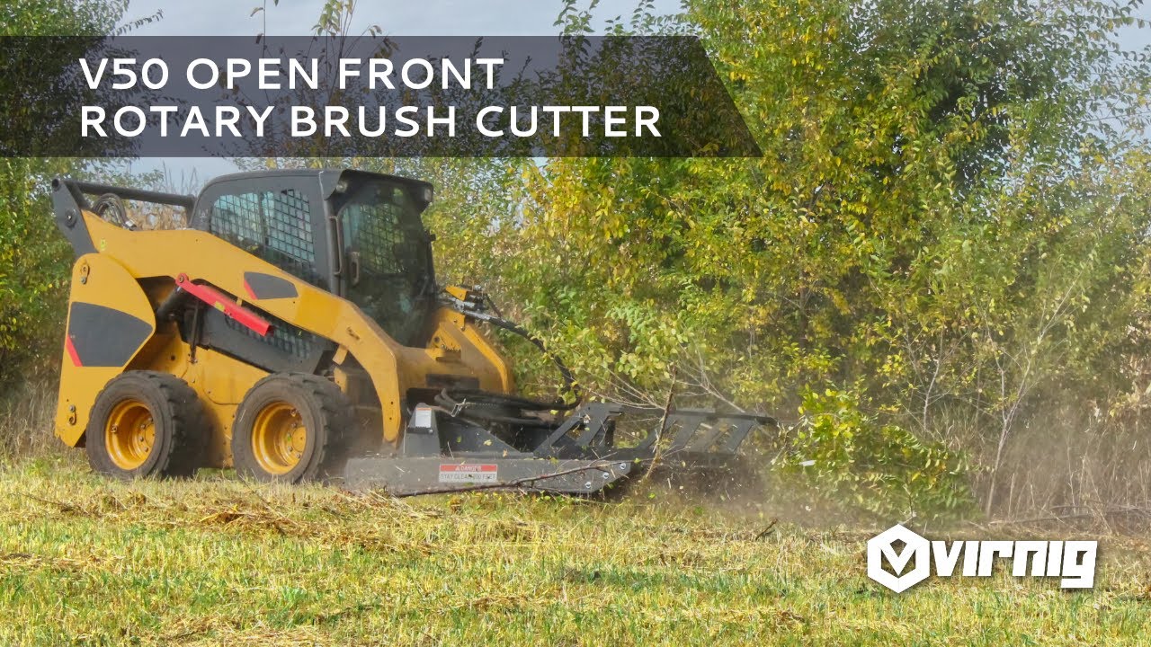 V50 Open Front Rotary Brush Cutter - Skid Steer Attachment - YouTube