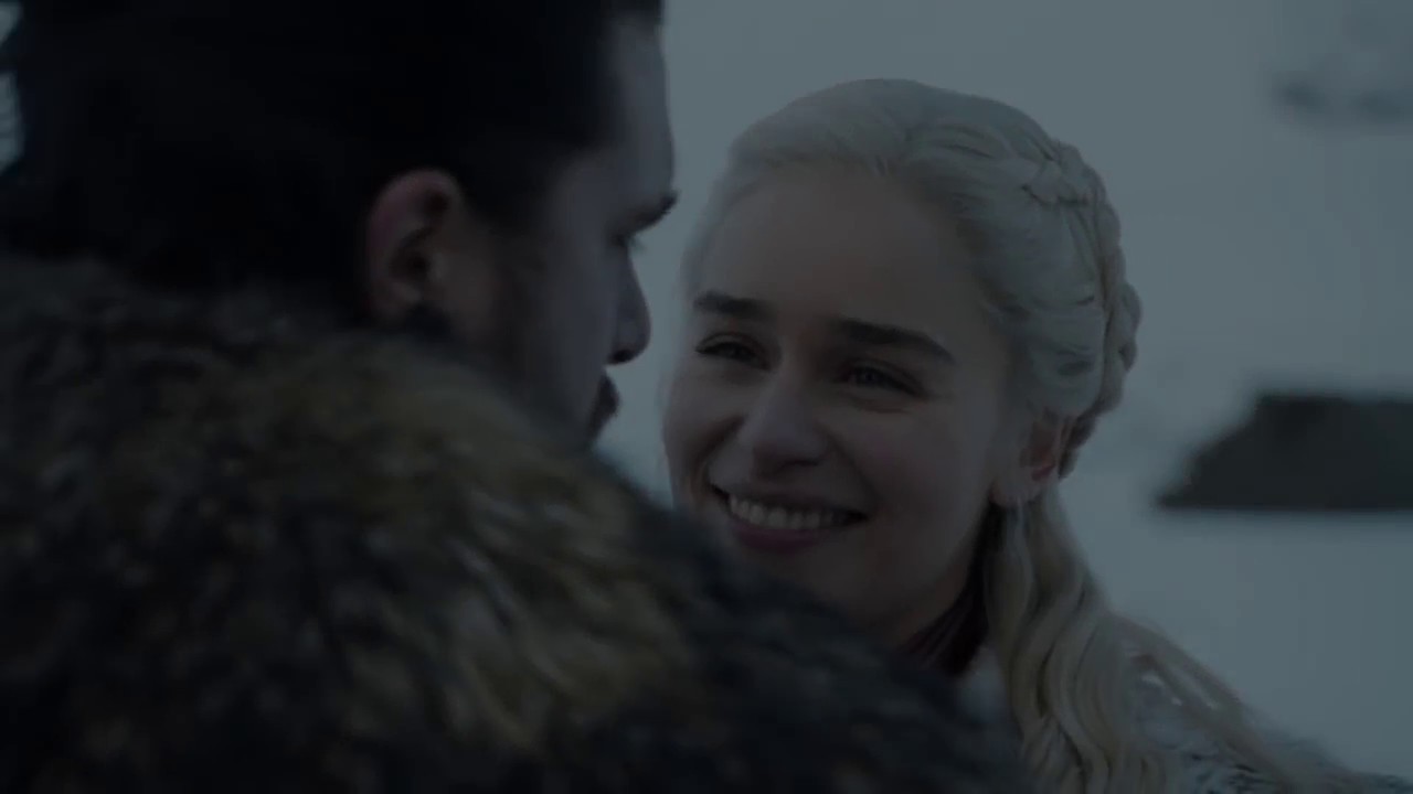 GOT - Jon Snow Kisses Daenerys and First Time Riding Daenerys' Dragon ...
