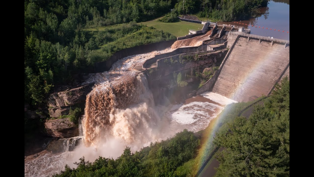 Victory Dam After a Heavy Rain, Massive Amounts of Water at the Dam ...