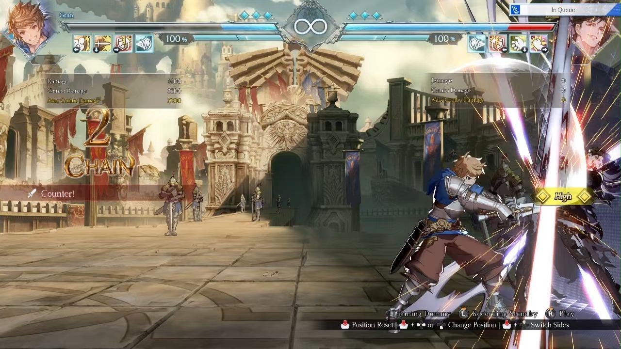 Granblue Fantasy Versus: Rising - Beta Gran CH corner combo - YouTube