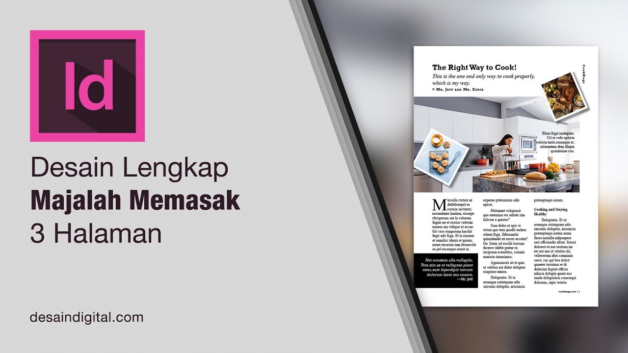 Tutorial InDesign - Mendesain Majalah Tiga Halaman - YouTube