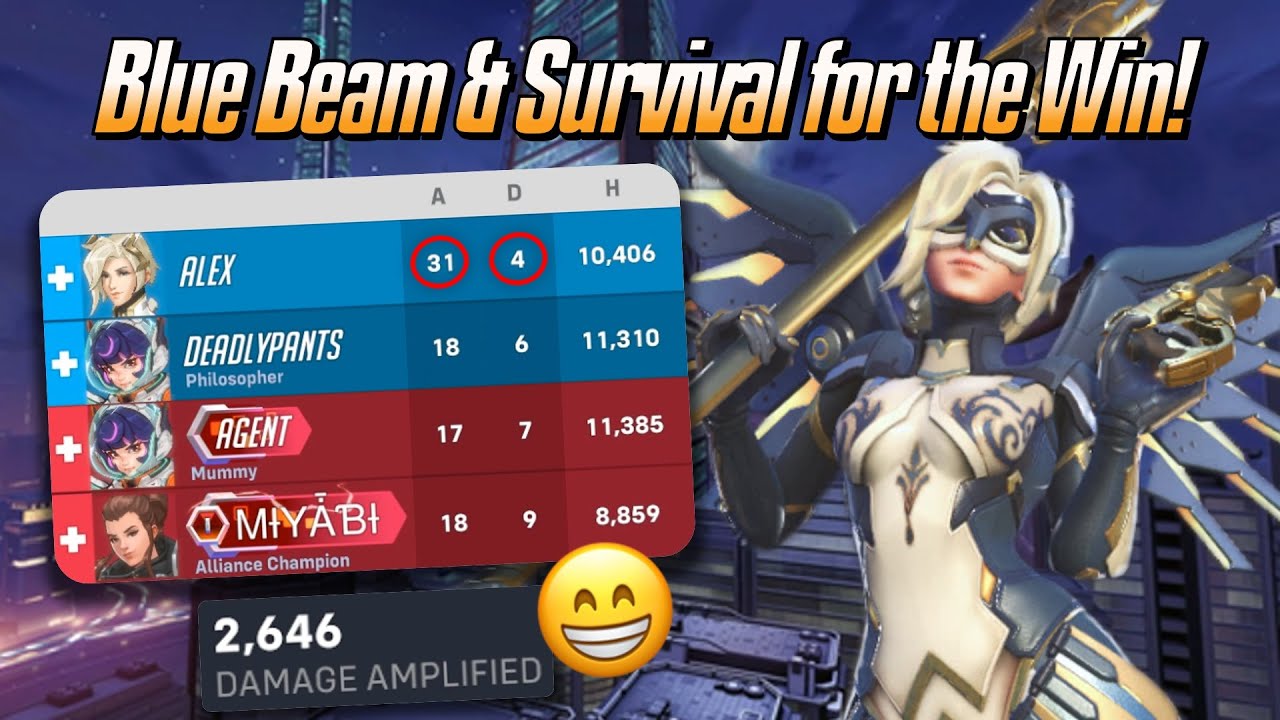 Blue Beam & Survival for the Win! 😁 - Mercy Gameplay & Commentary ...