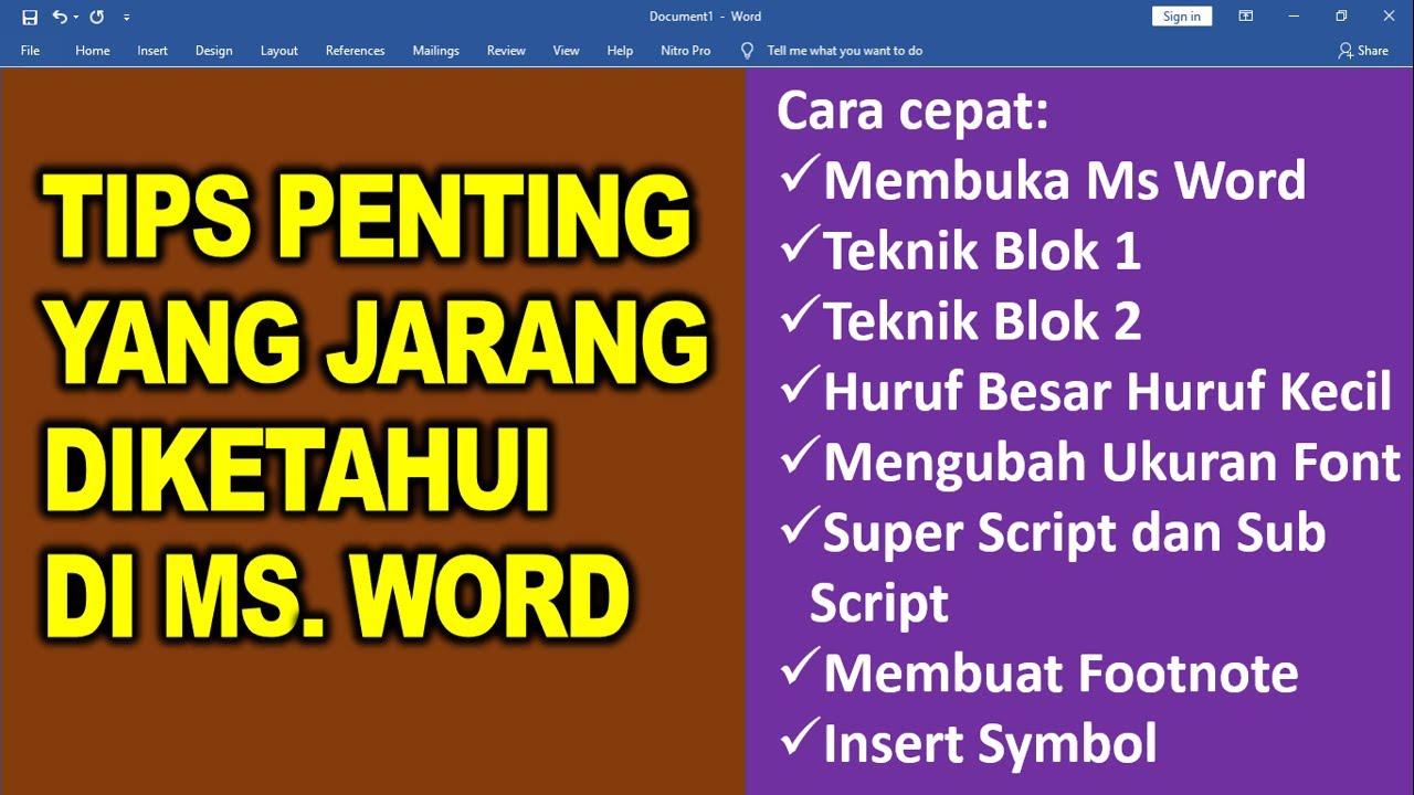 Tips Penting di Ms Word yang Jarang Diketahui - YouTube