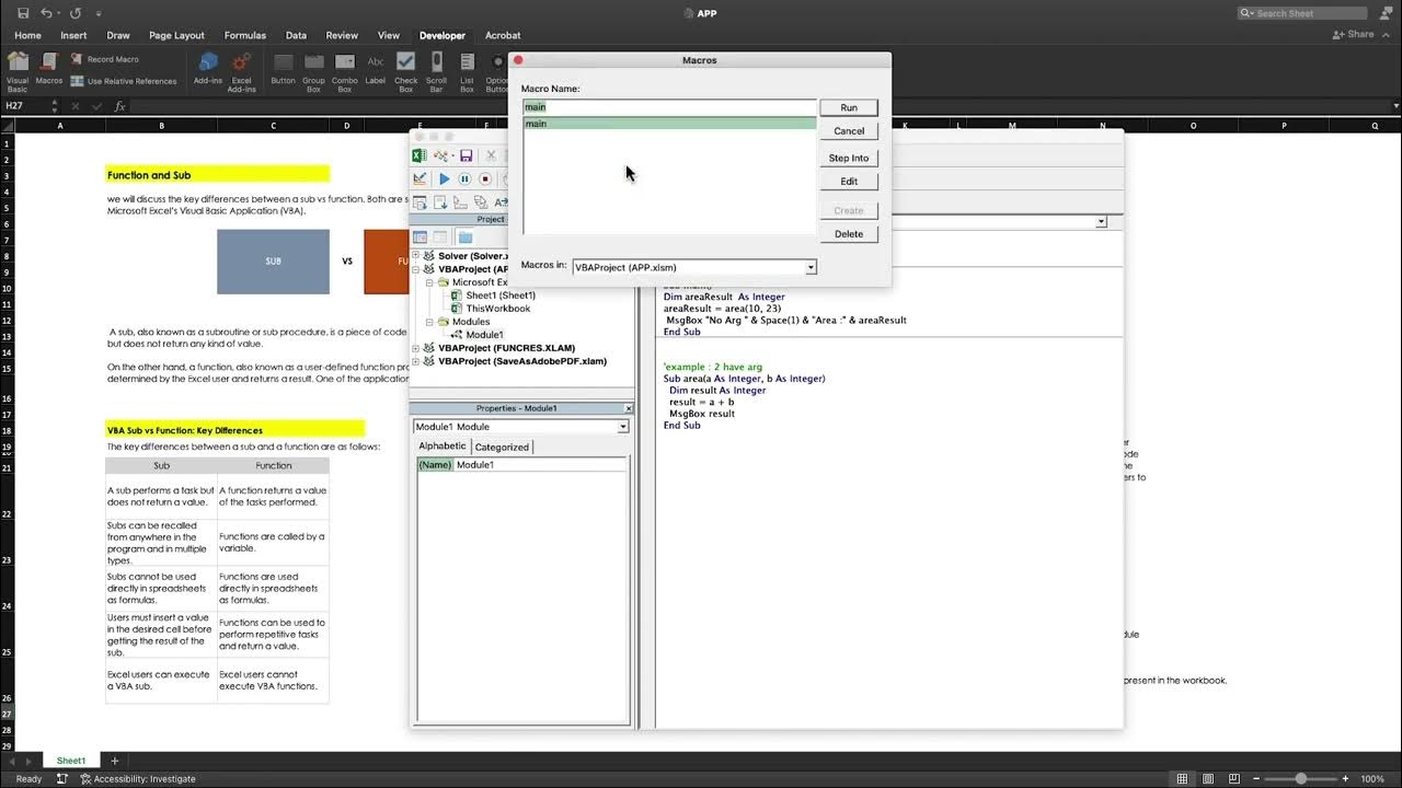 Function and Sub Procedure in Excel VBA #13 - YouTube