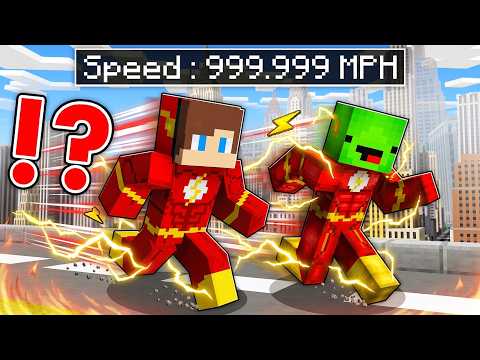 JJ und Mikey überleben ALS FLASH ! SUPERHELDEN-SCHNELL-CHALLENGE! - Maizen Minecraft