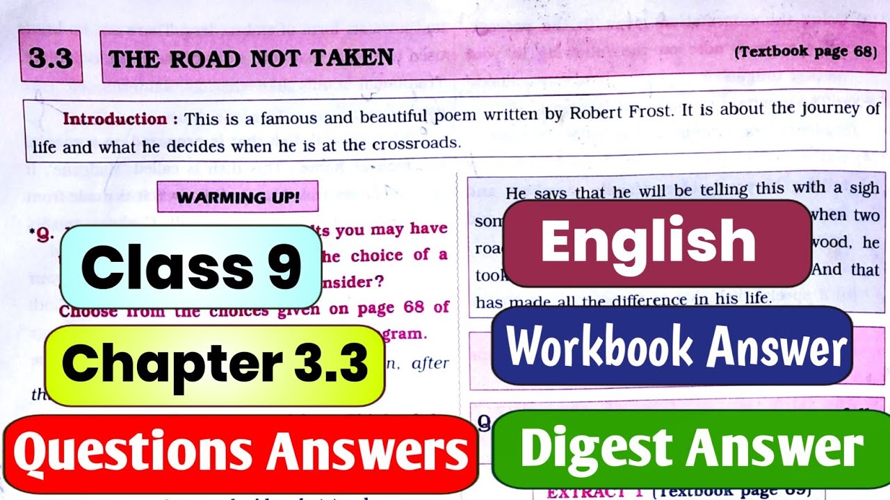 👉𝟗𝐭𝐡 - 𝐄𝐧𝐠𝐥𝐢𝐬𝐡 - 𝐂𝐡𝐚𝐩𝐭𝐞𝐫 3.3 The Road Not Taken Q𝐮𝐞𝐬𝐭𝐢𝐨𝐧𝐬 𝐚𝐧𝐬𝐰𝐞𝐫𝐬 - # ...