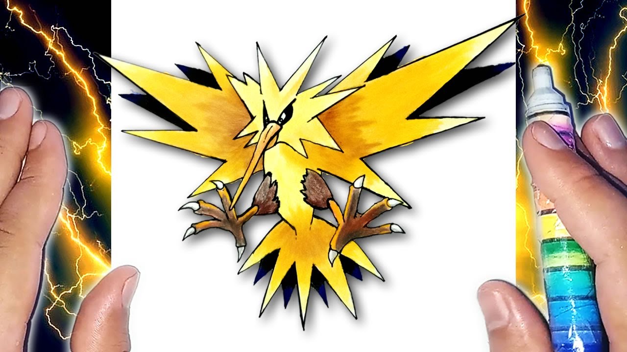 Como Desenhar Pokémon Zapdos ⚡ How to draw zapdos - YouTube
