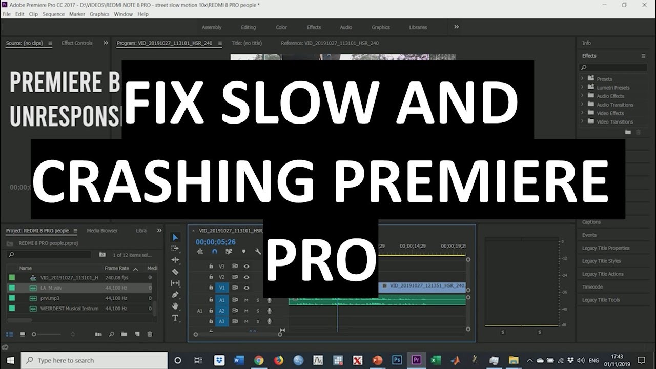 FIX SLOW ADOBE PREMIERE PRO PERFORMANCE, FREEZES and FREQUENT CRASHES ...