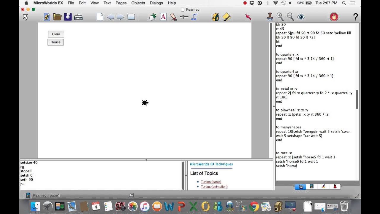 MicroWorlds EX Logo Lesson 18A (Mac) - YouTube