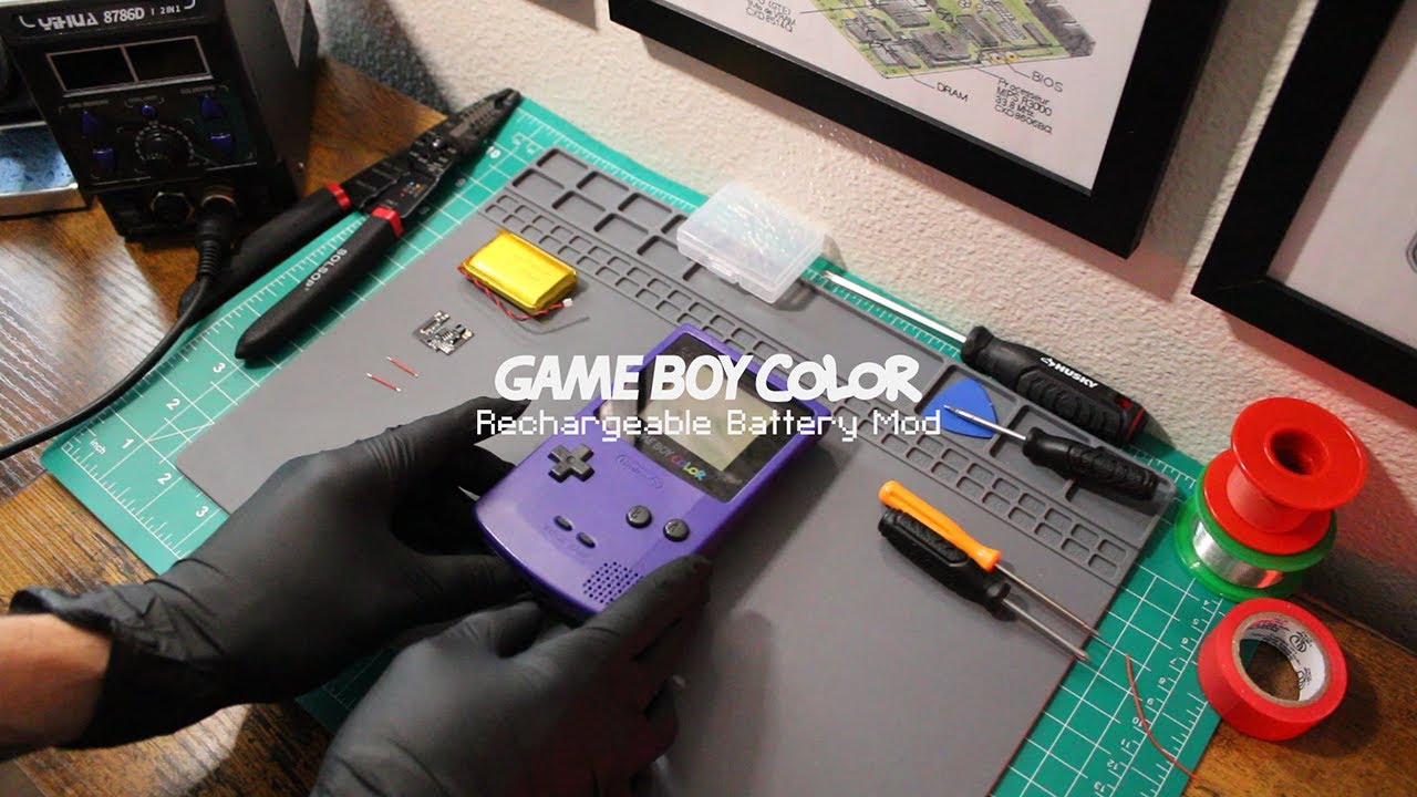 Game Boy Color Rechargeable Battery Mod - YouTube